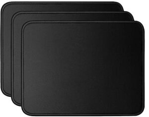 3 mouse pad stitched edges premium-textured large mouse pads mat natural non-slip rubber base mousepad for laptop, computer & pc, 11 x 8.7 inches, black