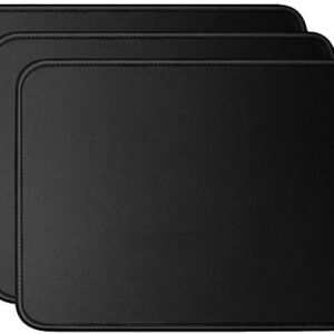 3 Mouse Pad Stitched Edges Premium-Textured Large Mouse Pads Mat Natural Non-Slip Rubber Base Mousepad for Laptop, Computer & PC, 11 x 8.7 inches, Black