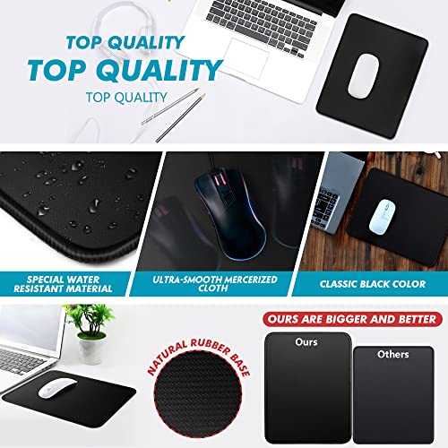 3 Mouse Pad Stitched Edges Premium-Textured Large Mouse Pads Mat Natural Non-Slip Rubber Base Mousepad for Laptop, Computer & PC, 11 x 8.7 inches, Black