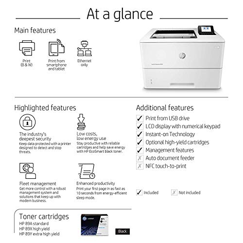 HP Laserjet Enterprise M507n with One-Year, Next-Business Day, Onsite Warranty (1PV86A) (Renewed)