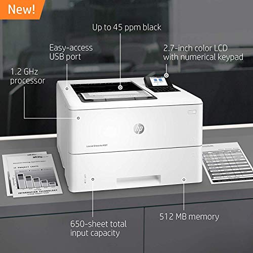 HP Laserjet Enterprise M507n with One-Year, Next-Business Day, Onsite Warranty (1PV86A) (Renewed)