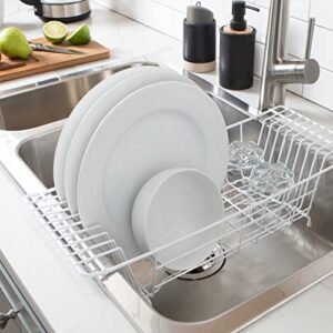 Kitchen Details Sink Dish Drainer Drying Rack, for Countertop, Space Saving, in White