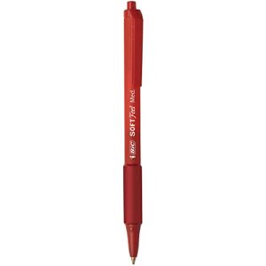 BIC 8373991 Soft Feel Ball Pen, Red, Medium Point, 12-Count