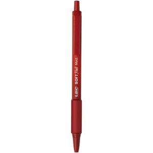 BIC 8373991 Soft Feel Ball Pen, Red, Medium Point, 12-Count