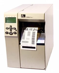 zebra technologies 102-801-00000 series 105slplus tt tabletop printer, 203 dpi resolution, serial/parallel/usb 2.0/internal zebra net print server, 16 mb sdram with zpl ii/xml, 120 vac