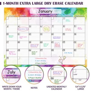 Dry Erase Calendar – Large Dry Erase Calendar for Wall, Undated Quarterly Wall Calendar, 27.8" x 40" Monthly Calendar, Reusable Laminated Calendar Whiteboard, Great Organizer for Home, Office, School