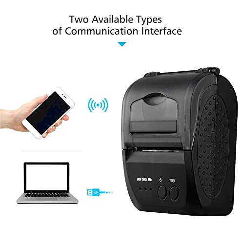 N/A Portable Mini Direct Thermal Printer Thermal POS Receipt Printer with 2000mAh Battery USB/BT Mobile Printer