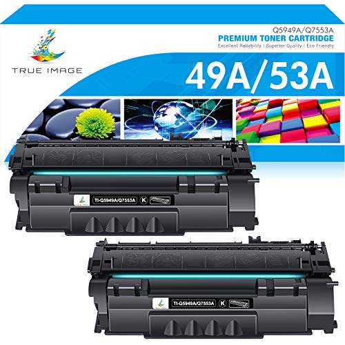 TRUE IMAGE Compatible Toner Cartridge Replacement for HP 49A Q5949A 53A Q7553A 49X Q5949X Used with 1320 1320n 3390 1160 1320tn 1320nw 3392 P2015 P2015dn Printer Ink (Black, 2-Pack)