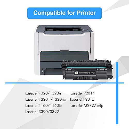 TRUE IMAGE Compatible Toner Cartridge Replacement for HP 49A Q5949A 53A Q7553A 49X Q5949X Used with 1320 1320n 3390 1160 1320tn 1320nw 3392 P2015 P2015dn Printer Ink (Black, 2-Pack)