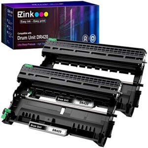 e-z ink (tm) compatible drum unit replacement for brother dr420 dr 420 dr-420 for hl-2270dw hl-2280dw hl-2230 hl-2240 mfc-7360n mfc-7860dw dcp-7065dn intellifax 2840 printer (black,high yield, 2 pack)