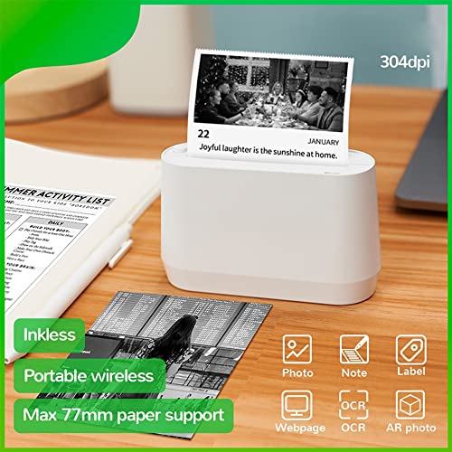 N/A Multi-Functional Mini Thermal Printer Pocket BT 304DPI Portable Photo Mobile Printer Receipt Label Maker