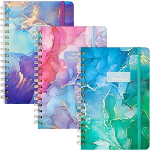 eoout 3 pack a5 spiral notebook, hardcover spiral journal, 5.5″x8.3″, 80 sheets college ruled, for school office home gifts