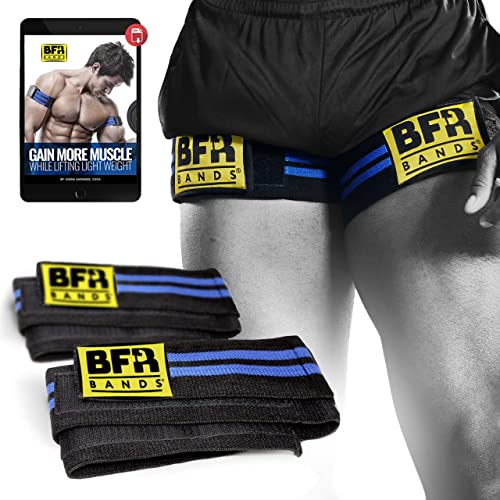 BFR Bands Blood Flow Restriction Bands - 2 Pack for Legs, Booty & Glutes, 3-Inch Wide Straps - DoubleWrap Occlusion Bands for Gym & Weight Lifting to Increase Muscle Mass in Women & Men