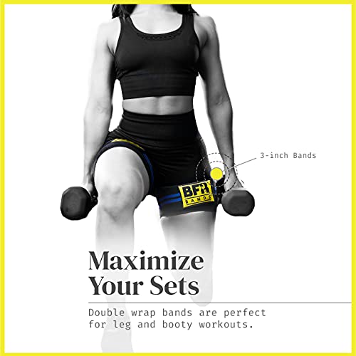 BFR Bands Blood Flow Restriction Bands - 2 Pack for Legs, Booty & Glutes, 3-Inch Wide Straps - DoubleWrap Occlusion Bands for Gym & Weight Lifting to Increase Muscle Mass in Women & Men