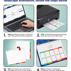 Avery 12-tab Dividers for 3 Ring Binders, Customizable Table of Contents, Multicolor Tabs, 1 Set (11847)