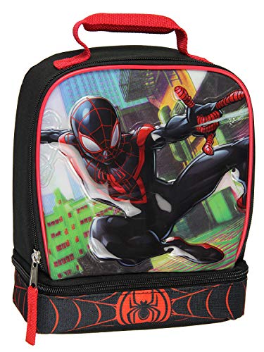 Marvel Spider-Man Comic Superhero Dual Compartment Soft Lunch Bag Box Tote Kit