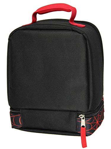 Marvel Spider-Man Comic Superhero Dual Compartment Soft Lunch Bag Box Tote Kit