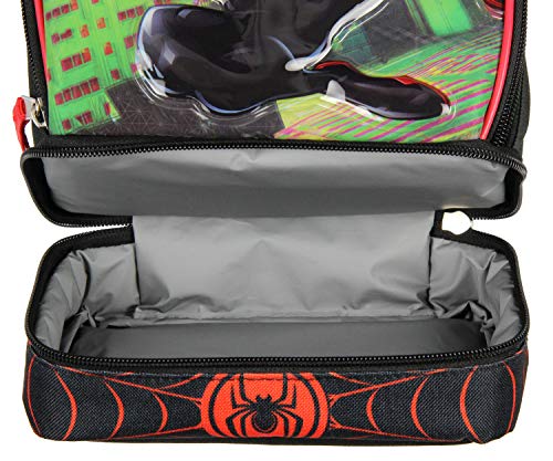 Marvel Spider-Man Comic Superhero Dual Compartment Soft Lunch Bag Box Tote Kit