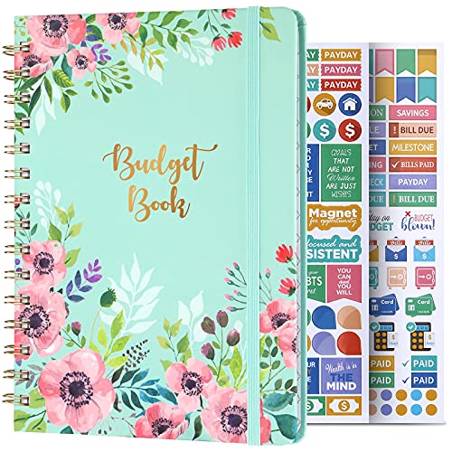 Budget Planner - Budget Book, Undated Monthly Bill Organizer with Pockets, 8.3" x 6.2", Expense Tracker Notebook, Budgeting Journal and Financial Planner/Book, Thick Paper Twin-Wire Binding