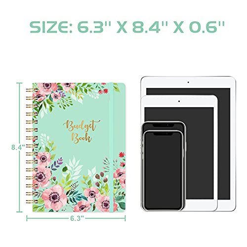 Budget Planner - Budget Book, Undated Monthly Bill Organizer with Pockets, 8.3" x 6.2", Expense Tracker Notebook, Budgeting Journal and Financial Planner/Book, Thick Paper Twin-Wire Binding