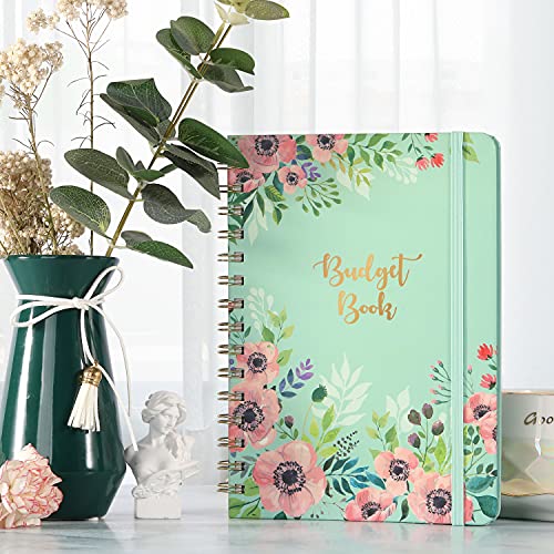 Budget Planner - Budget Book, Undated Monthly Bill Organizer with Pockets, 8.3" x 6.2", Expense Tracker Notebook, Budgeting Journal and Financial Planner/Book, Thick Paper Twin-Wire Binding