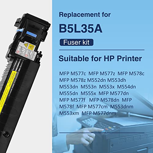 B5L35A Fuser Kit Compatible with HP Color Laserjet M552 M553 M577, B5L35 Printer Fuser Replace for RM2-0011, B5L35-67901, B5L35-67902 Fuser Unit