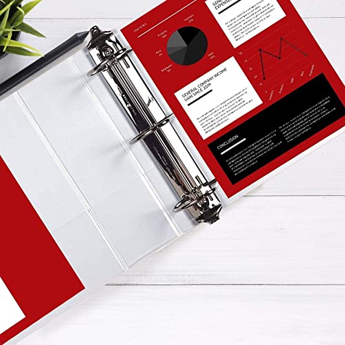 3 Ring Binder, Professional D Ring Binder 5 Inch, Presentation Folder for Pages 8.5 x 11 With Pockets, Clear View White Binder