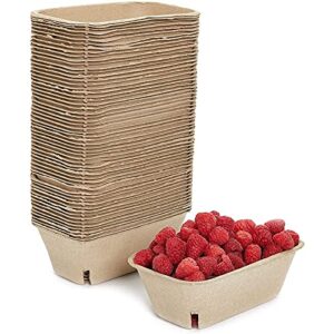 pulp fiber berry baskets for fruit (1 pint, 7.36 x 4.56 x 2.6 in, 60 pack)