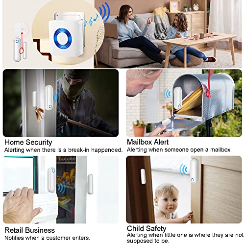 YisTech Caregiver Pager Door Alarms for Dementia Patients/Kids Safety/Home Security,Door Sensor Alarm for Elderly/Business/Home/Store/Mailbox