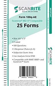 ScanRite - 882-E Scantron Compatible Testing Sheet (25 sheet pack)