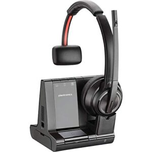 plantronics savi 8200 series wireless dect headset system, black