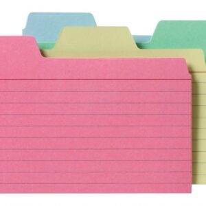 Find-It Tabbed Index Cards, 3 x 5 Inches, Assorted Colors, 48-Pack (FT07216)