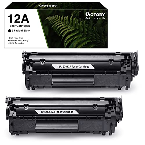 12A Toner Cartridge Replacement for HP 12A Q2612A Compatible with HP Laserjet 1020 1022 1012 1010 1015 1018 1022n 1022NW 3015 3030 3020 3050 3052 3055 M1005 M1319 M1319F Printer（2-Pack，Black）