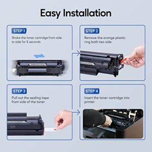 12A Toner Cartridge Replacement for HP 12A Q2612A Compatible with HP Laserjet 1020 1022 1012 1010 1015 1018 1022n 1022NW 3015 3030 3020 3050 3052 3055 M1005 M1319 M1319F Printer（2-Pack，Black）