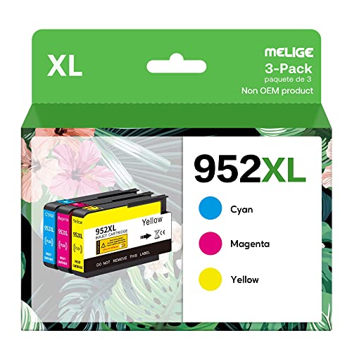 952XL High-Yield Ink Cartridge Compatible for HP 952 XL Ink Cartridges, 3 Packs (Cyan, Magenta, Yellow) Use with OfficeJet Pro 8710 8720 7720 7740 8210 8702 8715 8725 8730 8740 Printer