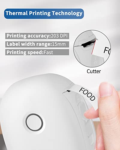 iEager L13 Label Maker, Label Printer with Tape, Wireless Mini Label Printing Machine, Thermal High Speed Printing, White, Compatible with iOS & Android