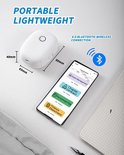 iEager L13 Label Maker, Label Printer with Tape, Wireless Mini Label Printing Machine, Thermal High Speed Printing, White, Compatible with iOS & Android