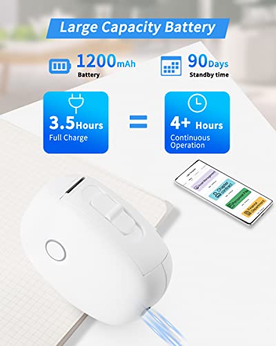 iEager L13 Label Maker, Label Printer with Tape, Wireless Mini Label Printing Machine, Thermal High Speed Printing, White, Compatible with iOS & Android