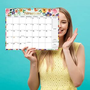 2023 Wall Calendar - Calendar 2023, 12 Monthly Wall Calendar 2023, January - December 2023, 14.8" x 11.57", Twin-Wire Binding + Hanging Hook + Thick Paper + Julian Dates - Floral