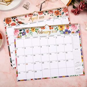 2023 Wall Calendar - Calendar 2023, 12 Monthly Wall Calendar 2023, January - December 2023, 14.8" x 11.57", Twin-Wire Binding + Hanging Hook + Thick Paper + Julian Dates - Floral