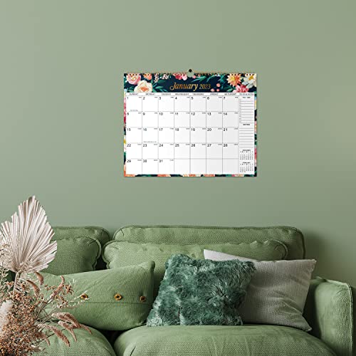 2023 Wall Calendar - Calendar 2023, 12 Monthly Wall Calendar 2023, January - December 2023, 14.8" x 11.57", Twin-Wire Binding + Hanging Hook + Thick Paper + Julian Dates - Floral