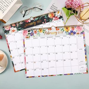 2023 Wall Calendar - Calendar 2023, 12 Monthly Wall Calendar 2023, January - December 2023, 14.8" x 11.57", Twin-Wire Binding + Hanging Hook + Thick Paper + Julian Dates - Floral