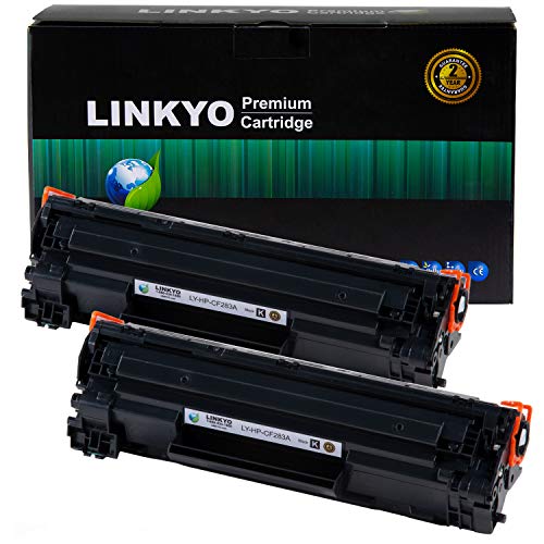 LINKYO Compatible Toner Cartridge Replacement for HP 83A CF283A (Black, 2-Pack)