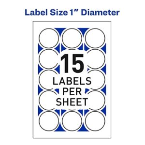 Avery Mailing Seals, 1" Round Labels, White, 600 Printable Mailing Labels (05247)