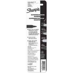 sharpie 30162pp permanent markers, fine point, black, 2 count