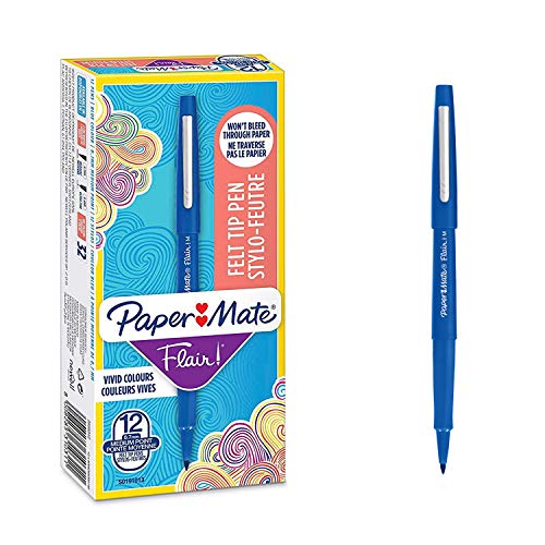 Paper Mate Flair Original Fibre Tip Pen Medium 1.0mm Pack of 12