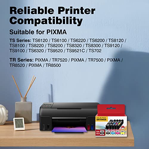 PGI-280XXL CLI-281XXL Cartridges Compatible TS9100 for canon printer ink 280 281XL for Canon 280 XL 281 XL XL Ink Cartridge Fit for PIXMA TR8520 TR8600 TR8620 TS6320 TR7520 TS6120 TR8500 TS6220 TS6300