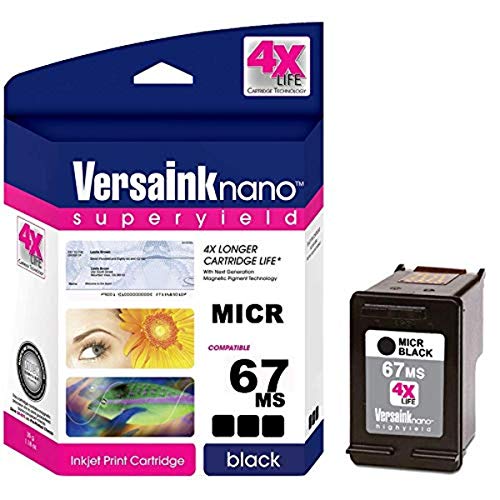 VersaInk-Nano HP 67 MS MICR Black Ink Cartridge for Check Printing