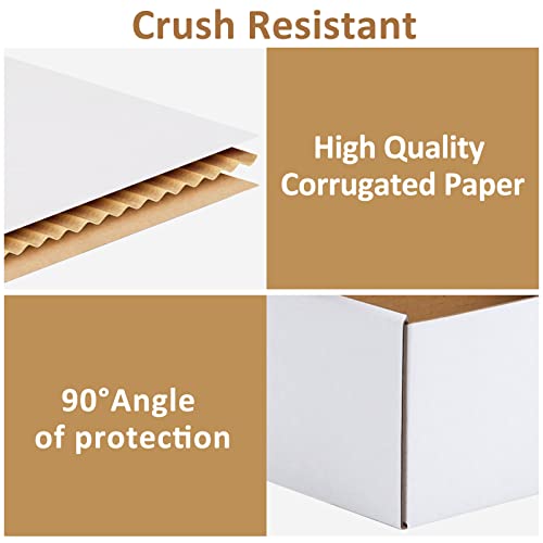 RLAVBL Shipping Boxes 12x9x4 Set of 20, White Corrugated Cardboard Box