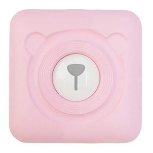 prettdlijun mini photo printer cute bear wireless bluetooth sns facebook instagram photo thermal paper pocket label printer monochrome pink